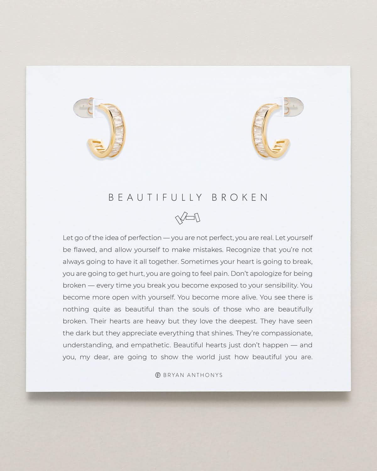 Beautifully Broken Baguette Mini Hoop Earrings | Bryan Anthonys