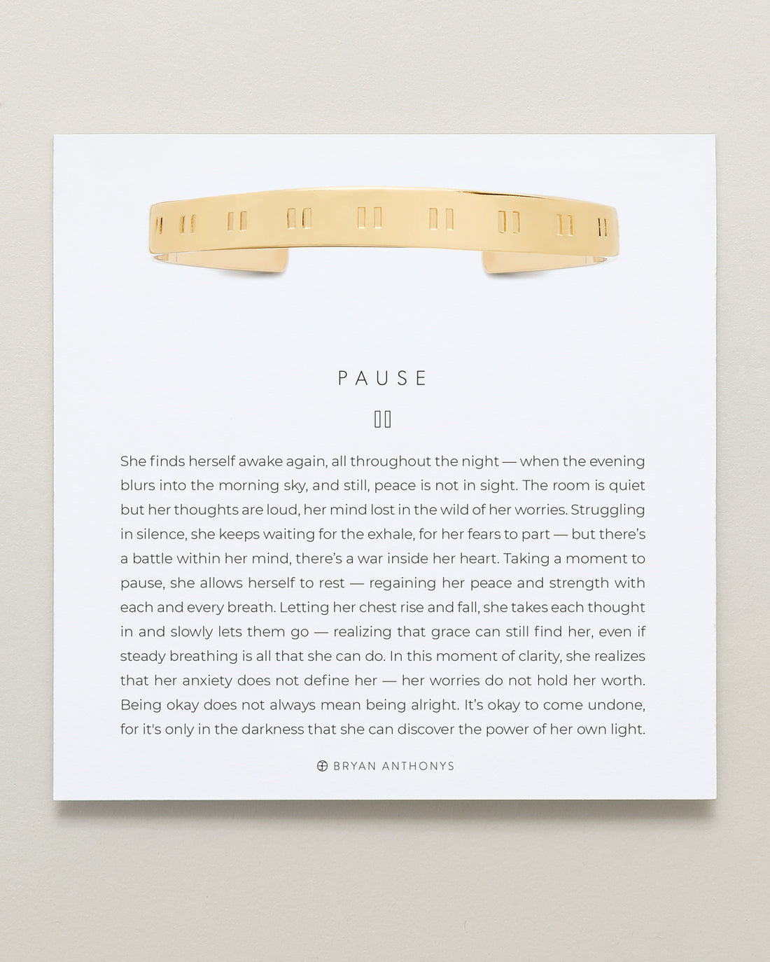 Pause Engraved Cuff | Bryan Anthonys